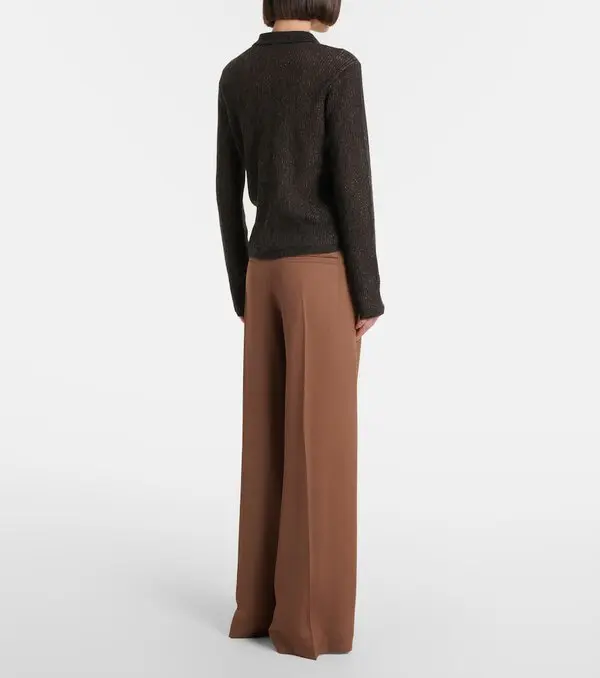 Brunello Cucinelli Monili Pleated Wool-blend Wide-leg Pants