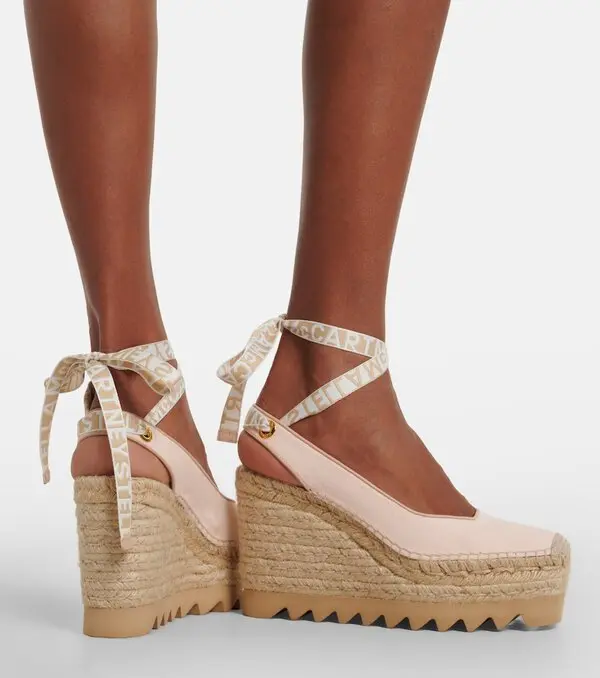 Stella McCartney Gaia Espadrille Wedges - Pink