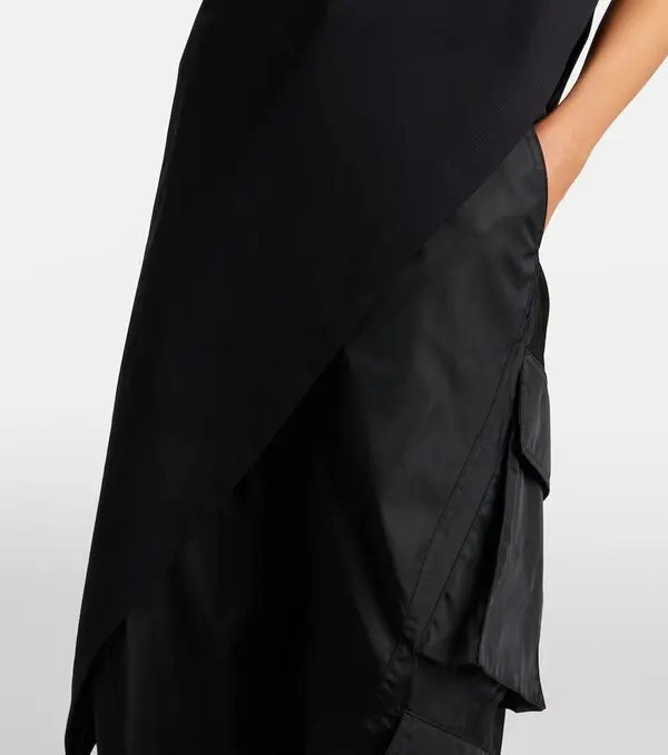 Alaïa Asymmetric Cotton Jersey T-shirt - Black