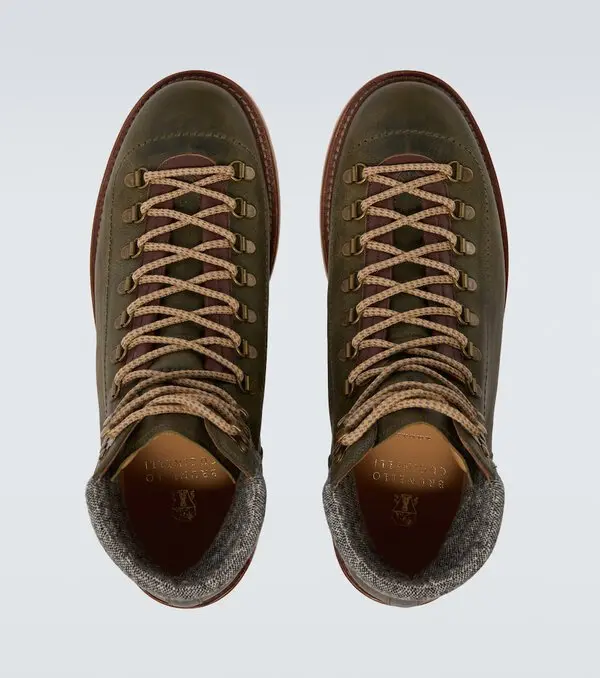 Brunello Cucinelli Leather Lace-up Boots - Green