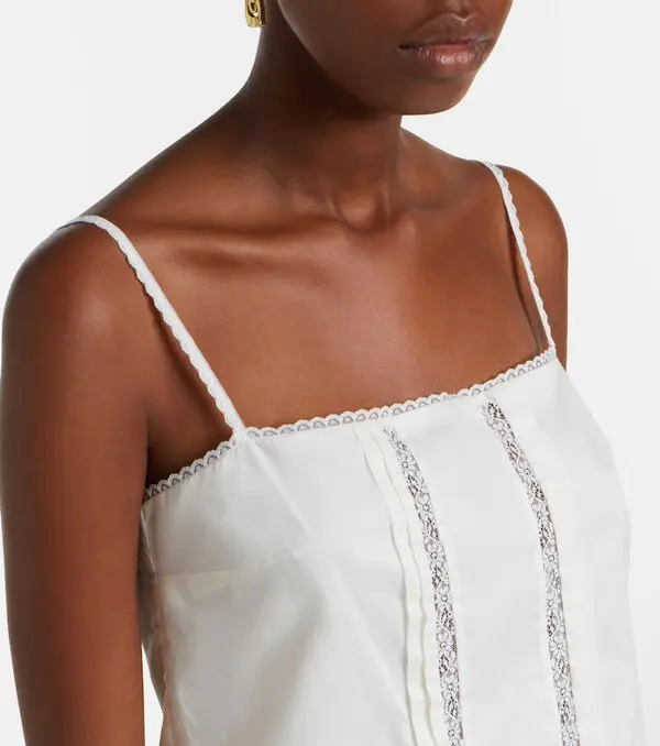 Staud Corinna Embroidered Cotton Voile Top In Ivory - White