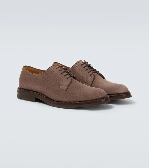Brunello Cucinelli Suede Derby Shoes - Grey