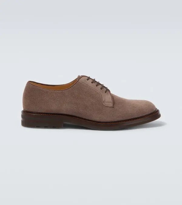 Brunello Cucinelli Suede Derby Shoes - Grey