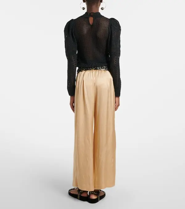 Isabel Marant Étoile Nolia Satin Wide-leg Pants - Gold
