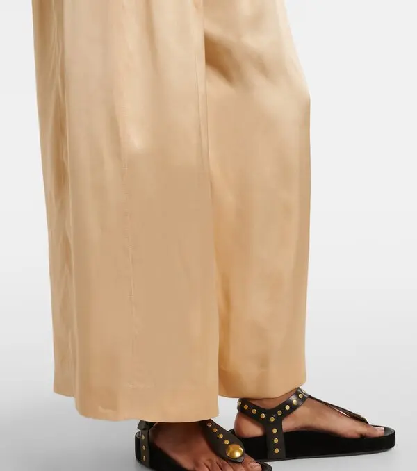 Isabel Marant Étoile Nolia Satin Wide-leg Pants - Gold