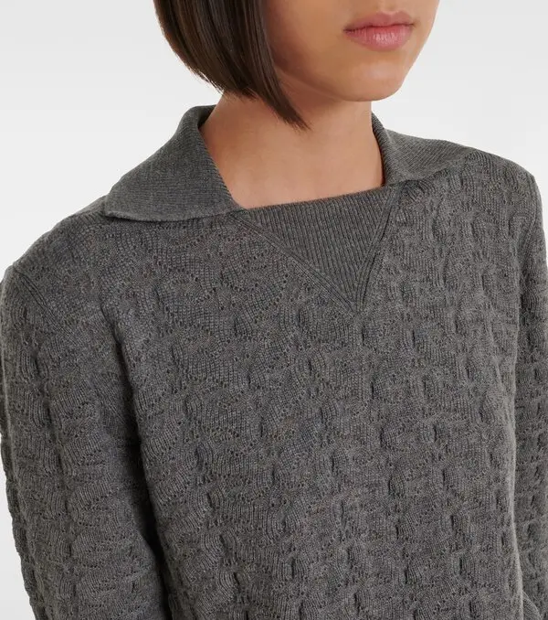 Etro Cable-knit Wool Polo Sweater