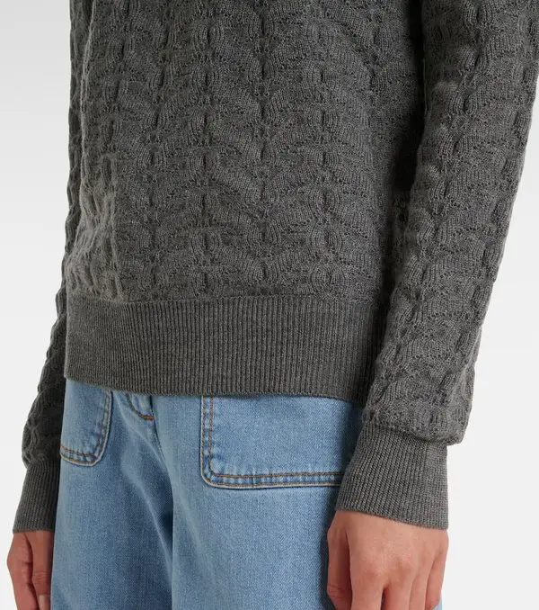 Etro Cable-knit Wool Polo Sweater
