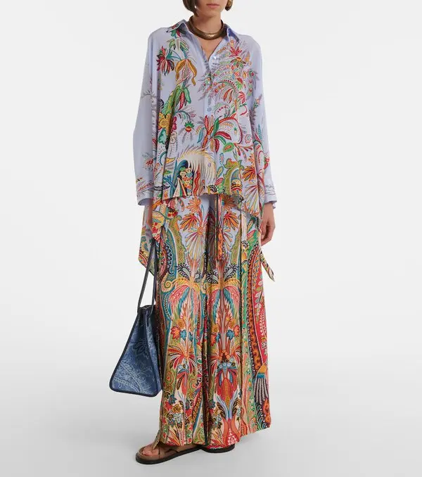 Etro Paisley Print Wide-leg Pants
