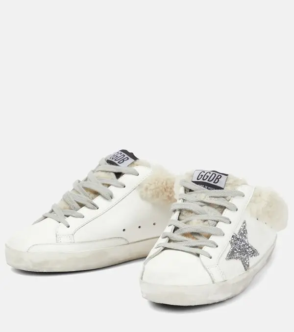 GOLDEN GOOSE Super-star Shearling-lined Mules