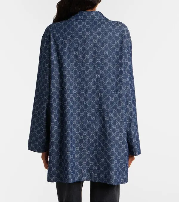 Gucci Gg Jacquard Denim Shirt