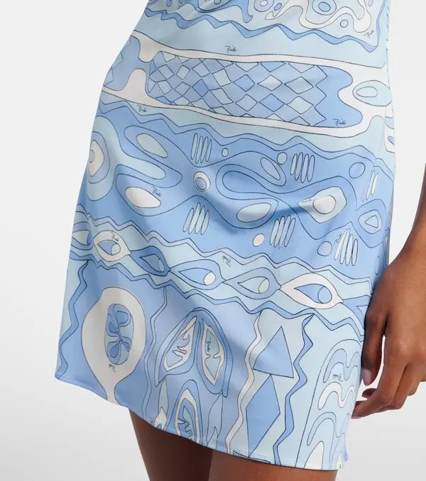 Emilio Pucci Angoli Draped Satin Jersey Minidress