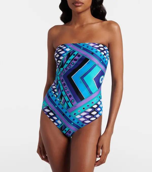Emilio Pucci Strapless Swimsuit - Blue