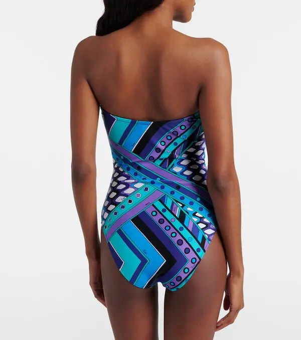 Emilio Pucci Strapless Swimsuit - Blue