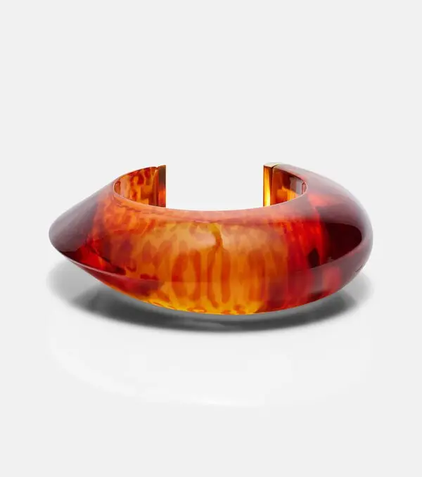 Alaïa Resin Leopard-print Cuff Bracelet - Brown