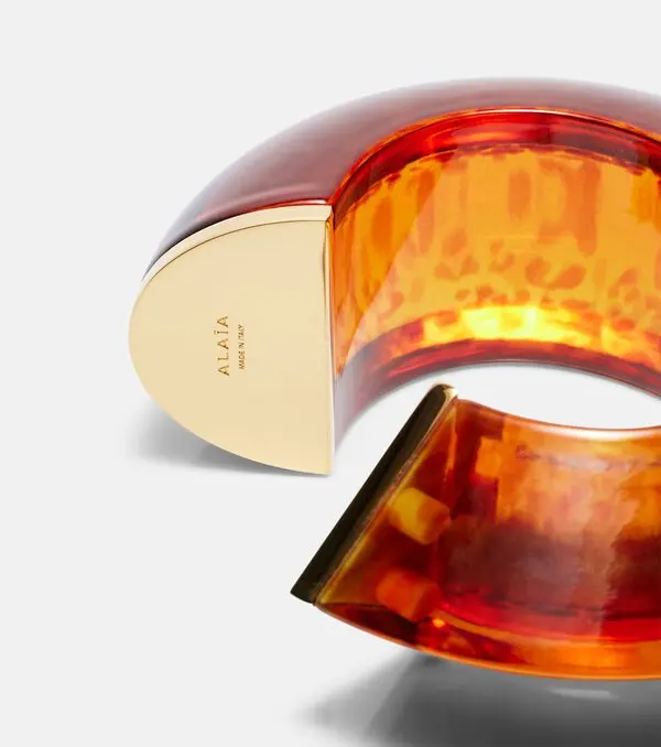 Alaïa Resin Leopard-print Cuff Bracelet