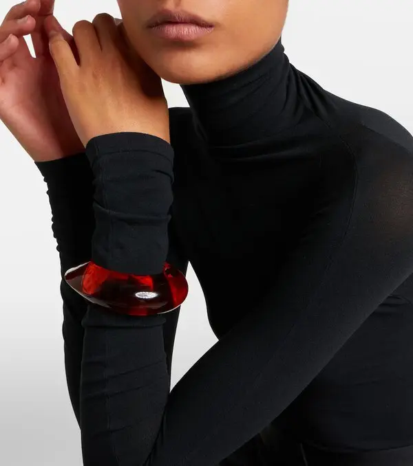 Alaïa Resin Leopard-print Cuff Bracelet
