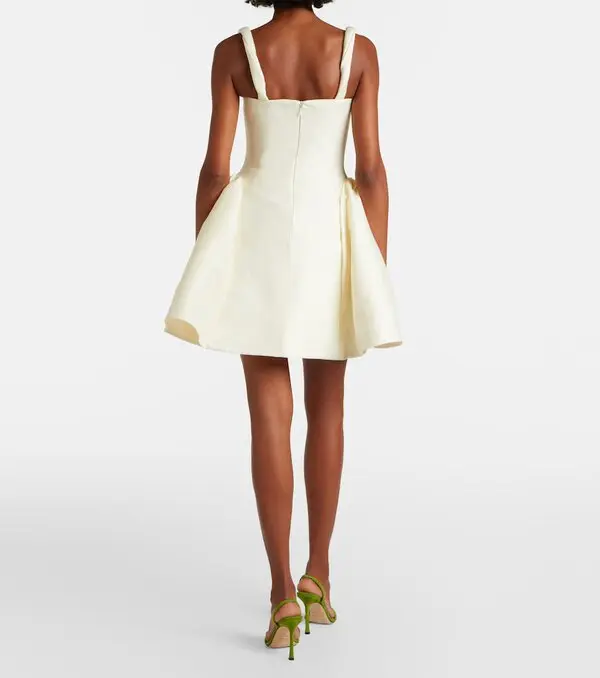 LEO LIN Ariel Embellished Wool And Silk Mini Dress