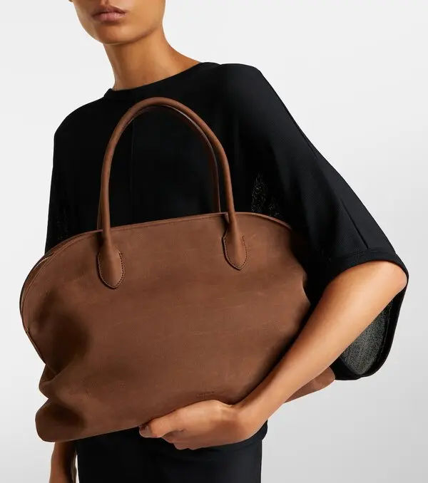 THE ROW Agnes Leather Tote Bag - Brown
