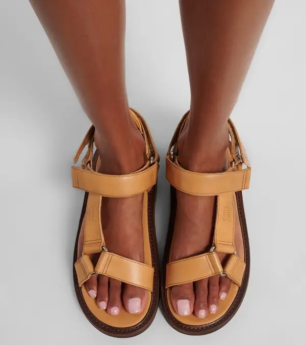 Miu Miu Leather Sandals With Velcro® Fastening