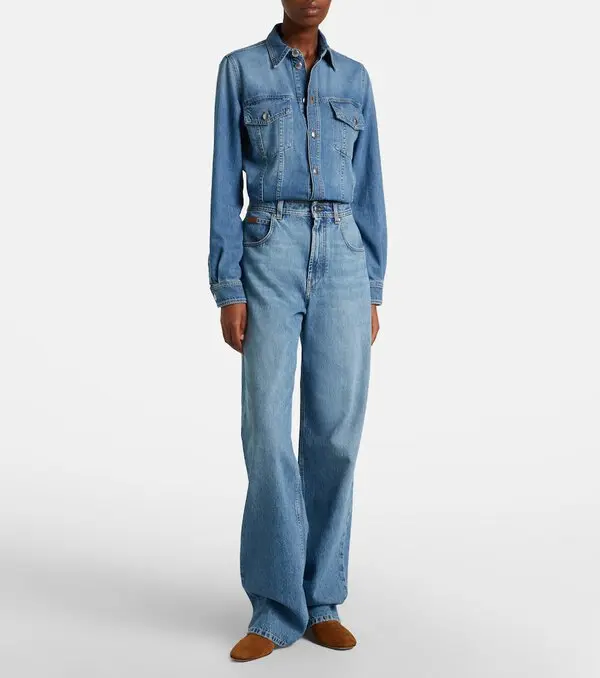 TOD'S High-rise Wide-leg Jeans