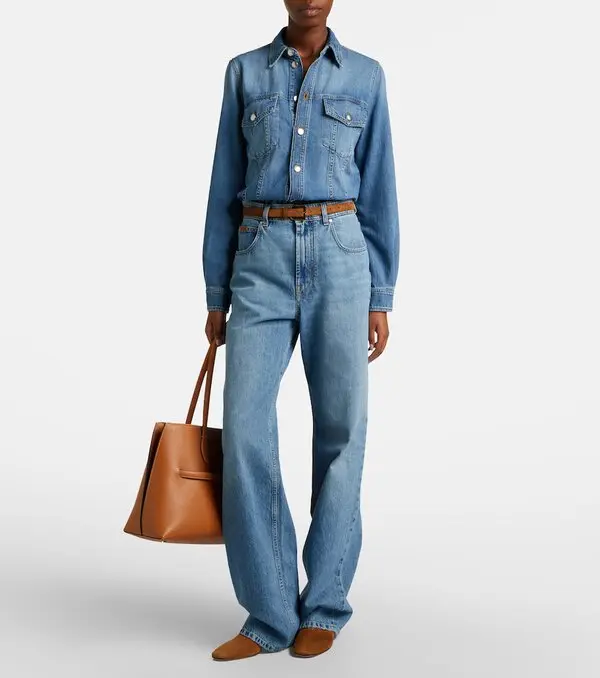 TOD'S High-rise Wide-leg Jeans