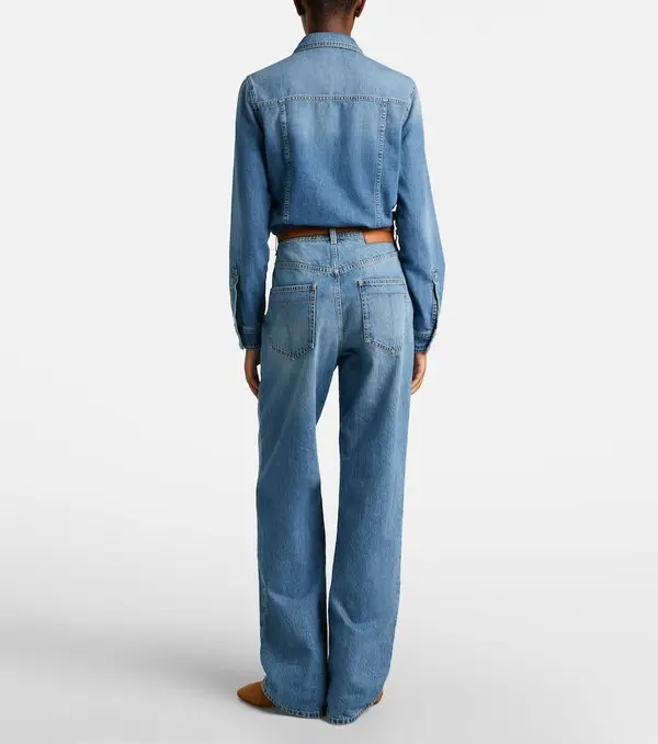 TOD'S High-rise Wide-leg Jeans