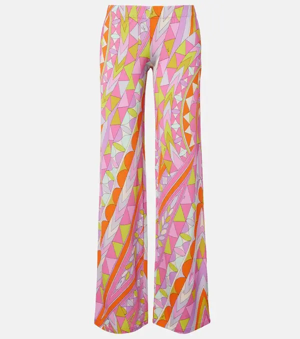 Emilio Pucci Manuba Jersey Satin Wide-leg Pants