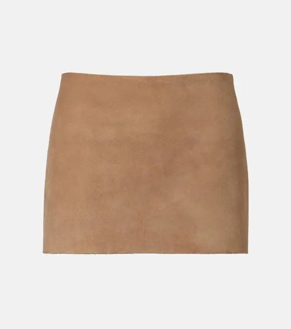 Khaite Jett Suede Miniskirt - Beige