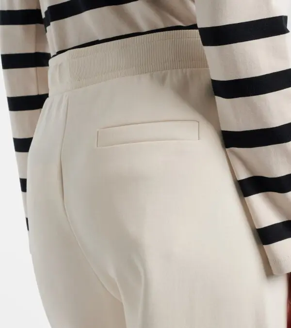 Max Mara Cotton-blend Jersey Wide-leg Sweatpants - White
