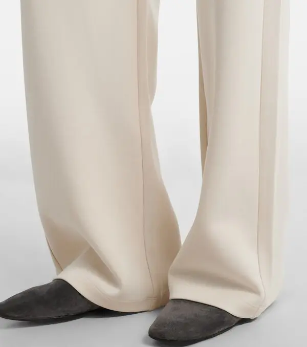 Max Mara Cotton-blend Jersey Wide-leg Sweatpants - White