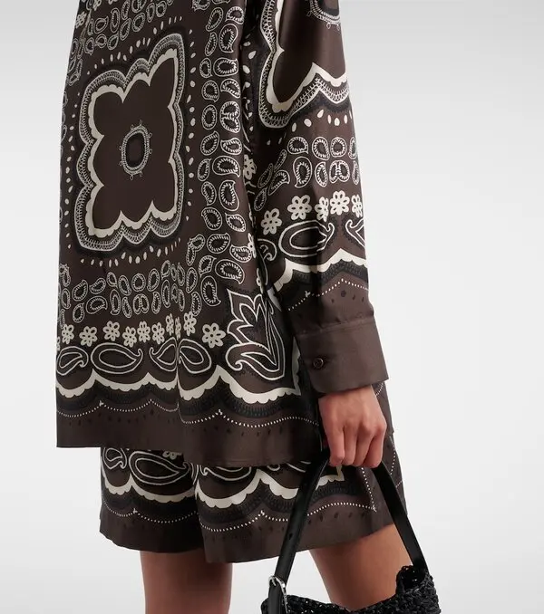 NILI LOTAN Alfie Printed Silk Twill Shirt