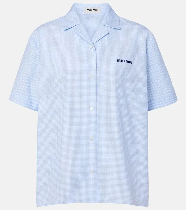 Miu Miu Gingham Cotton Poplin Shirt