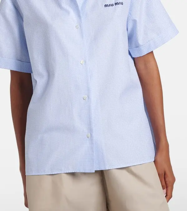Miu Miu Gingham Cotton Poplin Shirt