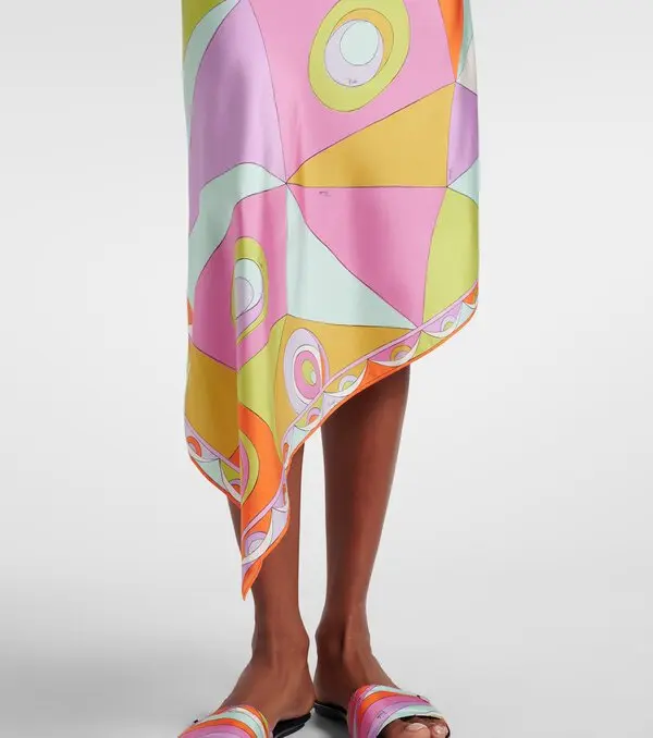 Emilio Pucci Occhi Silk Twill Midi Dress
