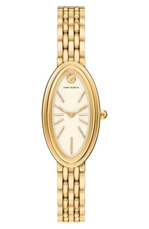 Tory Burch The Oval Elongated Bracelet Watch - Gold