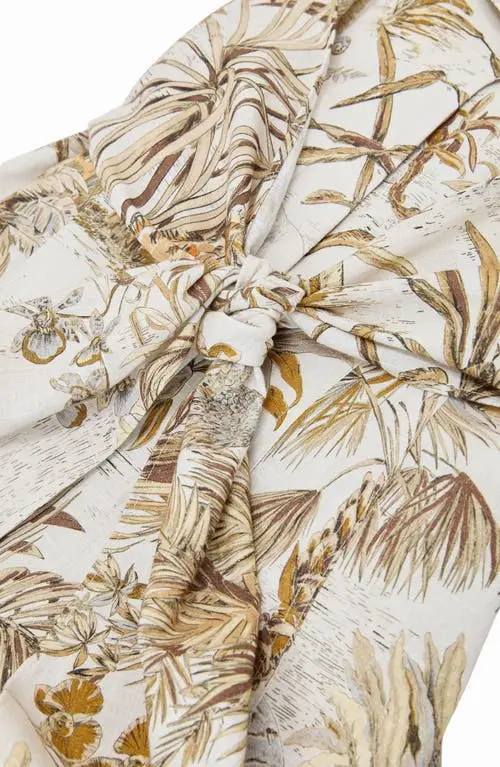 REISS Tate Safari Print Midi Dress
