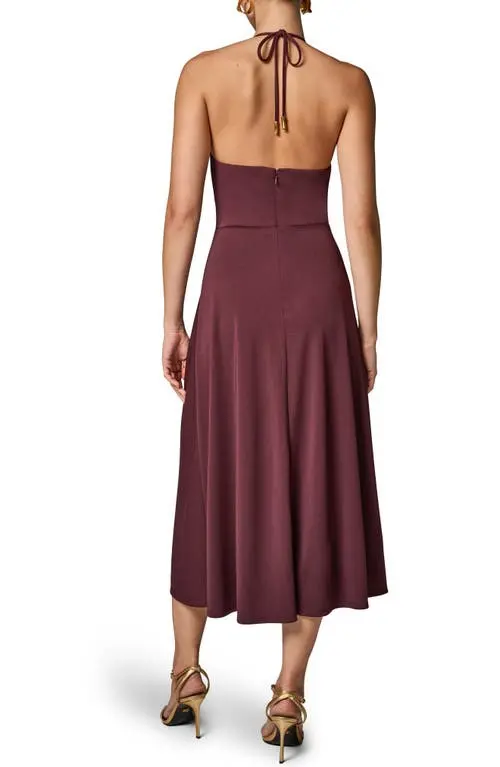 Donna Karan New York Halterneck Cowl Neck Midi Dress