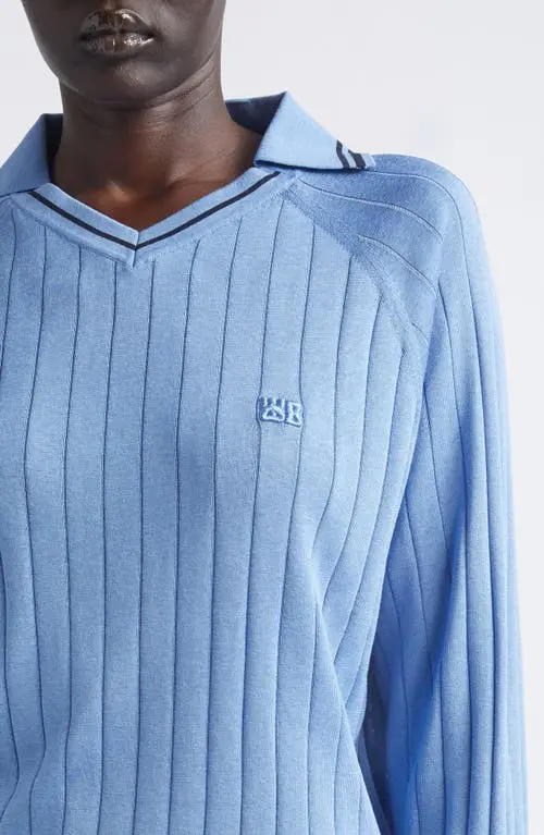 WALES BONNER Roots Long Sleeve Rib Polo