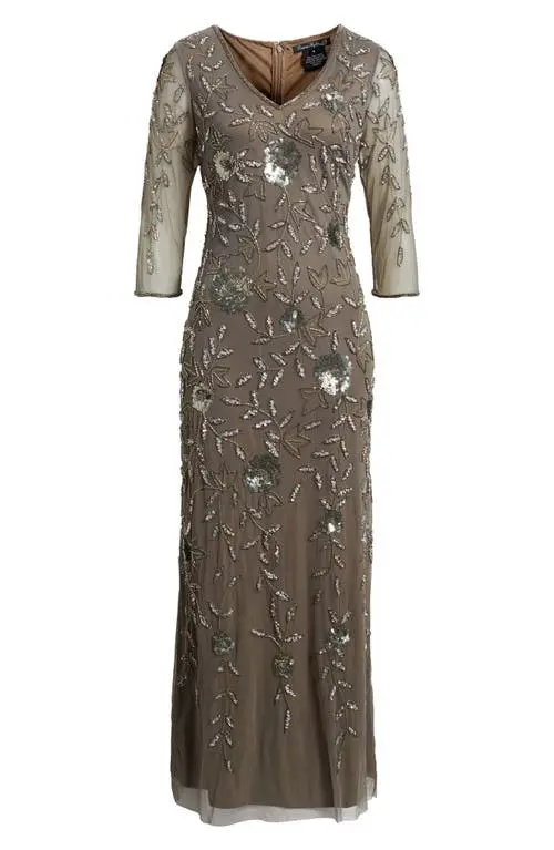 Pisarro Nights Embellished V-neck Gown
