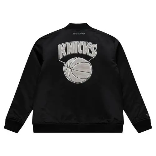Mitchell & Ness New York Knicks Chrome Satin Bomber Jacket