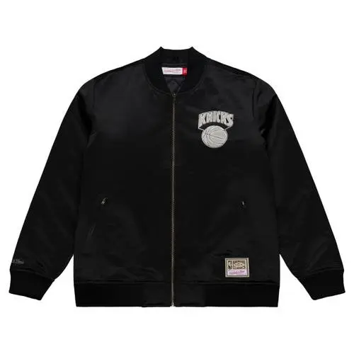 Mitchell & Ness New York Knicks Chrome Satin Bomber Jacket