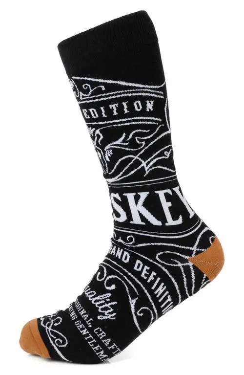 CUFFLINKS, INC. Whiskey Culture Cotton Blend Socks - Black