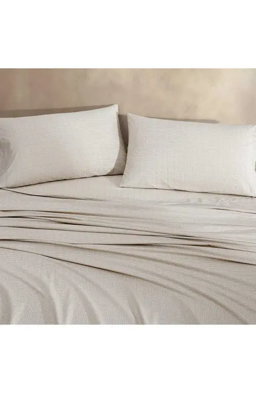 Calvin Klein Broken Grid 200 Thread Count Cotton Percale Sheet Set