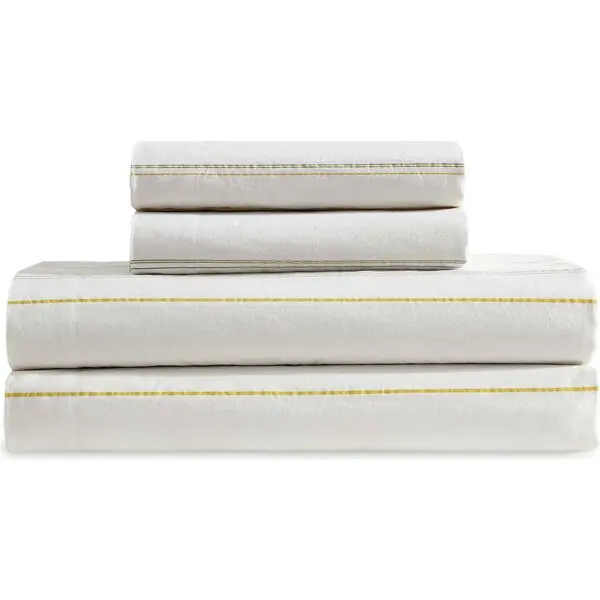 Calvin Klein Pinstripes 200 Thread Count Cotton Percale Sheet Set
