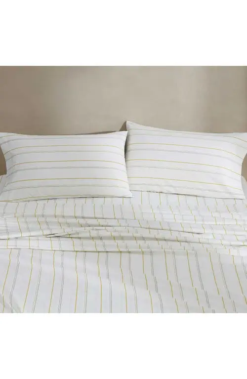 Calvin Klein Pinstripes 200 Thread Count Cotton Percale Sheet Set