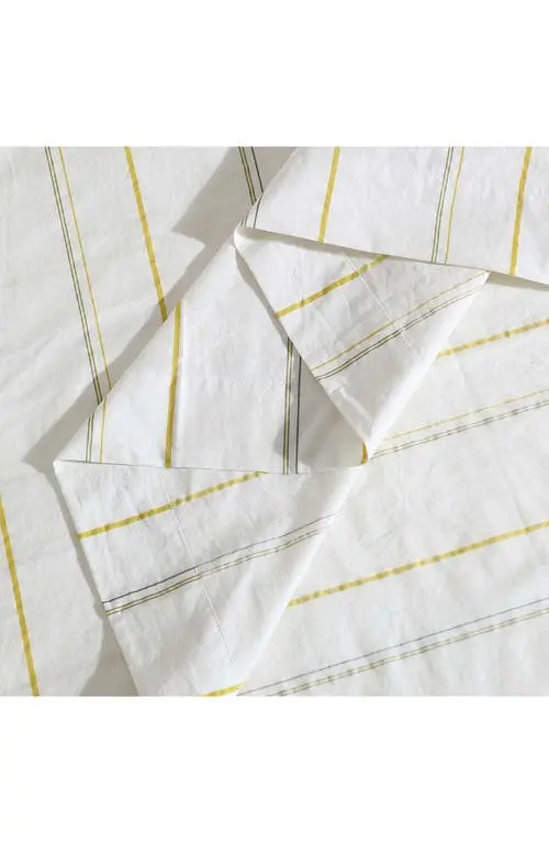 Calvin Klein Pinstripes 200 Thread Count Cotton Percale Sheet Set