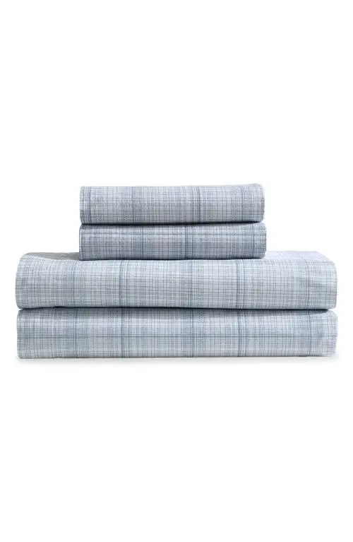 Calvin Klein Multi Grid 200 Thread Count Cotton Percale Sheet Set