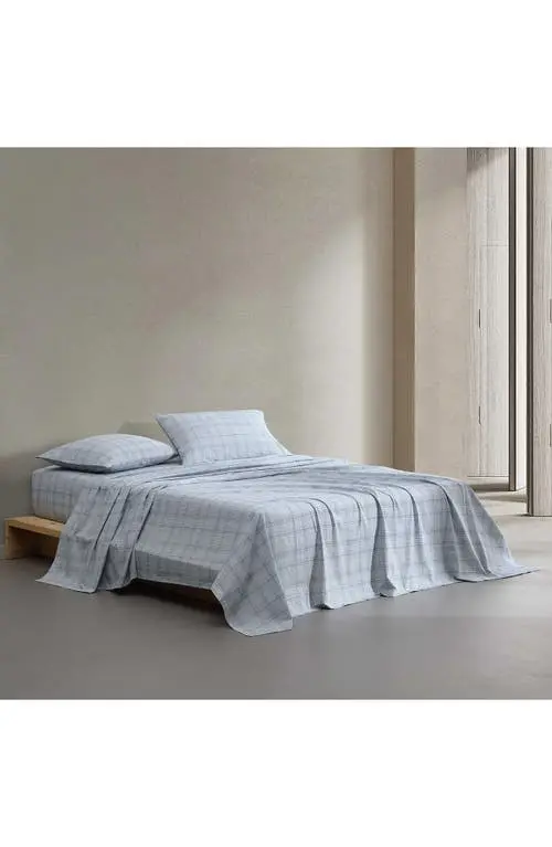 Calvin Klein Multi Grid 200 Thread Count Cotton Percale Sheet Set