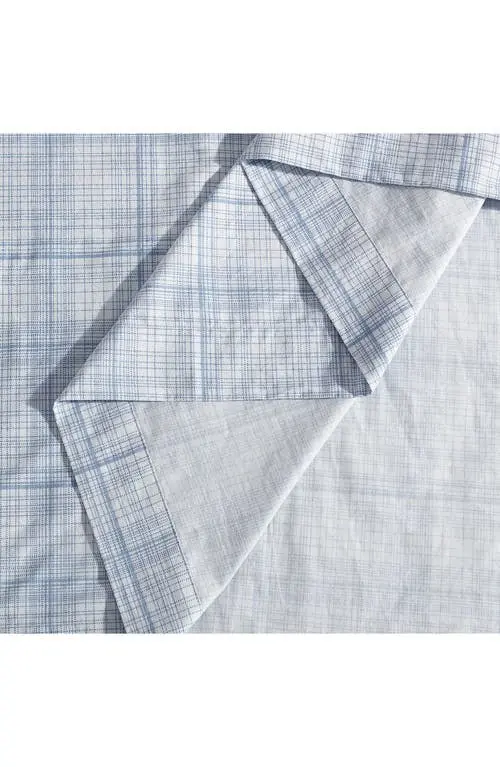 Calvin Klein Multi Grid 200 Thread Count Cotton Percale Sheet Set