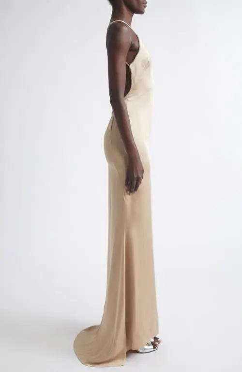 TOM FORD Crystal Chain Satin Gown - Beige/crystal